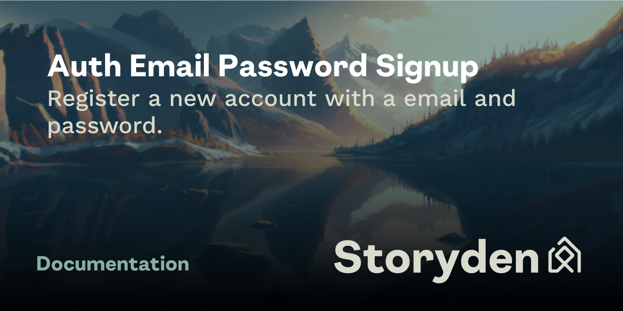 Auth Email Password Signup
